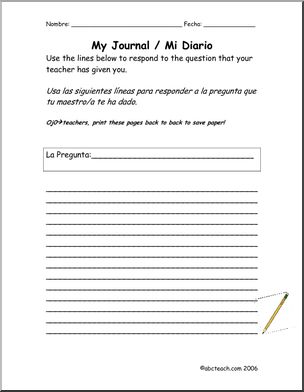 Spanish: Spanish 1 – PÂ·gina para mi diario (secundaria) – Abcteach