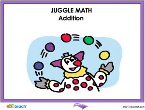 Interactive: Notebook: Math: Juggle Math (addition) – Abcteach