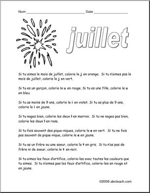 French: Glyphe–juillet – Abcteach