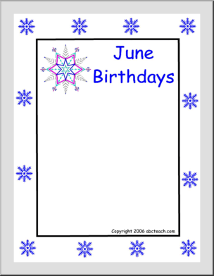 Border Paper: June Birthdays – Abcteach