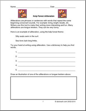 Kelp Forest Poetry Prompts – Abcteach