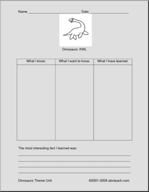 KWL: Dinosaurs – Abcteach