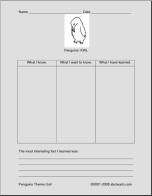 KWL: Penguins – Abcteach