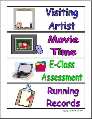 Daily Schedule Cards: Pictures Set 45 (color) – Abcteach