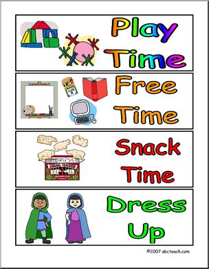 Daily Schedule Cards: Pictures Set 29 (color) – Abcteach