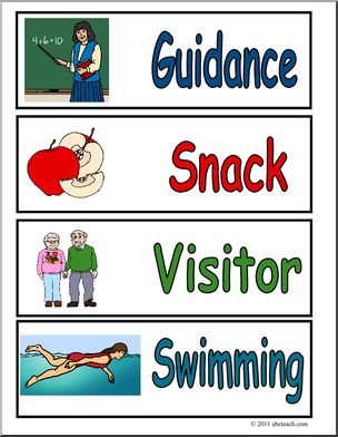 Daily Schedule Cards: Pictures Set 16 (color) – Abcteach