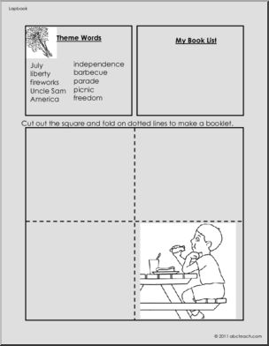 Lapbook: 4Th of July (b/w) (primary/elem) – Abcteach