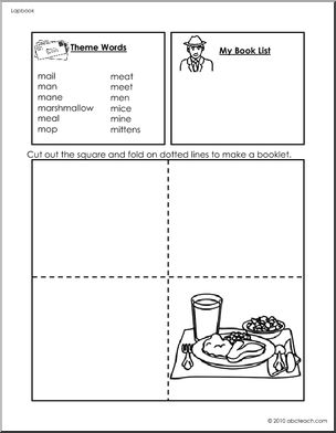 Letter Puzzle: Letter M – easy (b/w) – Abcteach