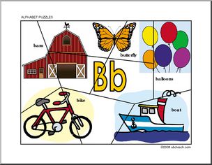 Letter Puzzle: Letter B (color) – Abcteach