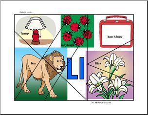 Letter Puzzle: Letter L (color) – Abcteach