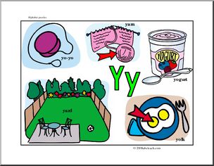 Letter Puzzle: Letter Y – guide (color) – Abcteach