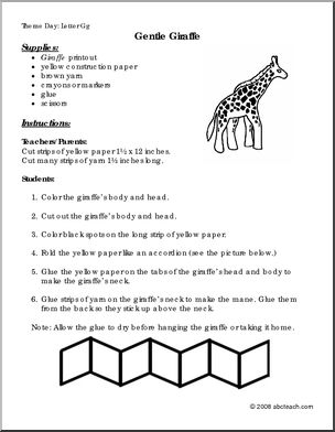 Activity: Gentle Giraffe – Abcteach