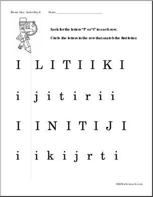 Letter Worksheets: Letter I – Abcteach