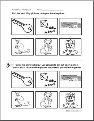 Matching: Letter K – Abcteach