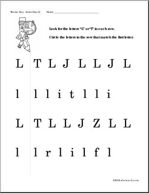 Letter Puzzle: Letter L (color) – Abcteach