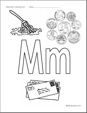 Beginning Sounds Poster: Letter M – Abcteach