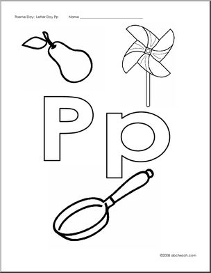 Beginning Sounds Poster: Letter P – Abcteach