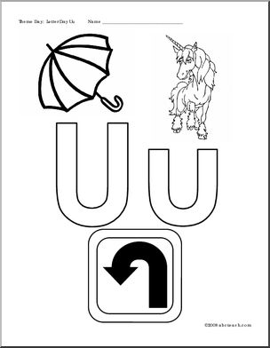 Beginning Sounds Poster: Letter U – Abcteach