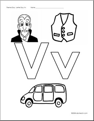 Beginning Sounds Poster: Letter V – Abcteach