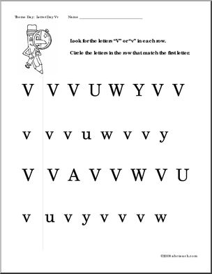 Letter Worksheets: Letter V – Abcteach