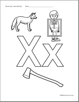 Beginning Sounds Poster: Letter X – Abcteach