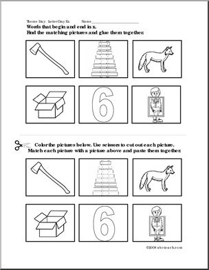 Letter Puzzle: Letter X – guide (b/w) – Abcteach