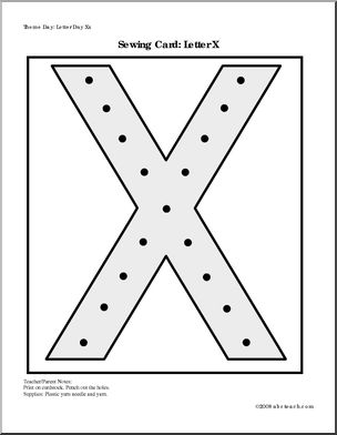 Letter Puzzle: Letter X (color) – Abcteach
