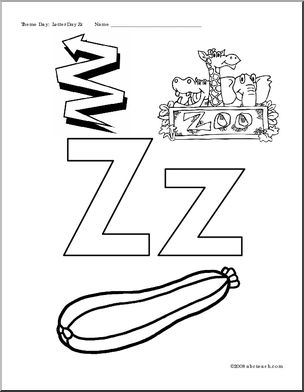 Beginning Sounds Poster: Letter Z – Abcteach