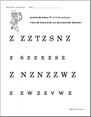 Letter Puzzle: Letter Z (color) – Abcteach