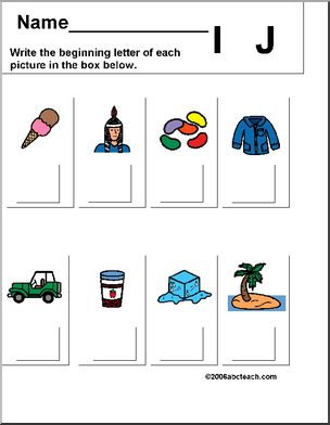 Letter Puzzle: Letter J – guide (color) – Abcteach