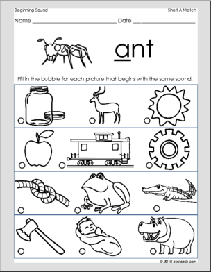 Cc Beginning Sounds – Abcteach