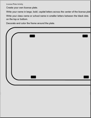 Bulletin Board: Race Car/Winner’s Circle License Plate Art – Abcteach
