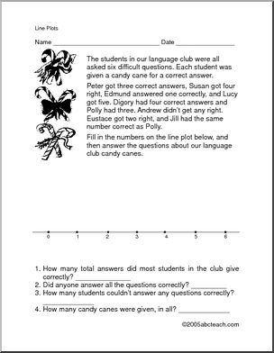 Line Plots 1 – Candy Canes (elementary) – Abcteach