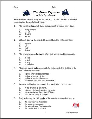 The Polar Express (primary/elementary) Book – Abcteach