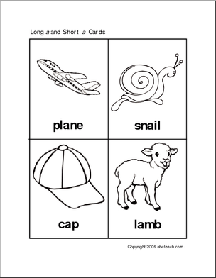 Long and Short A Vowel Sounds – checklist (color) Bingo – Abcteach