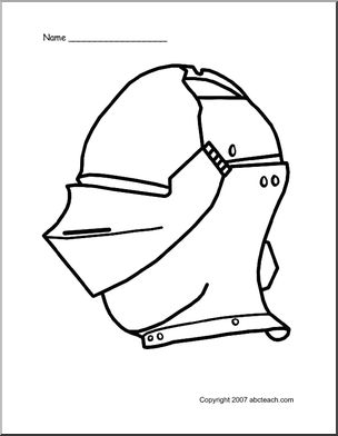 Coloring Page: Medieval Knight’s Helmet – Abcteach
