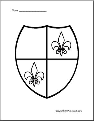 Coloring Page: Medieval Shield – Abcteach