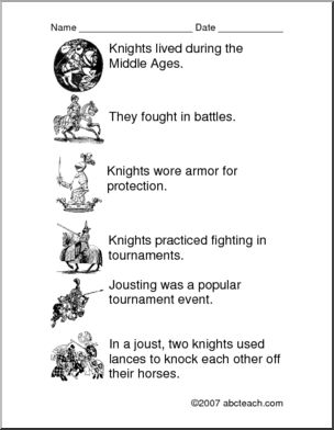 Comprehension: Knights (primary) – Abcteach