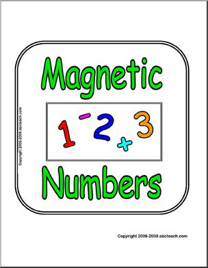 Sign: Magnetic Numbers – Abcteach