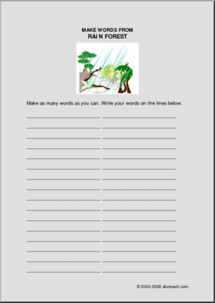 Draw and Write: Rain Forest – Abcteach