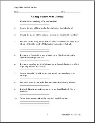 North Carolina – Abcteach