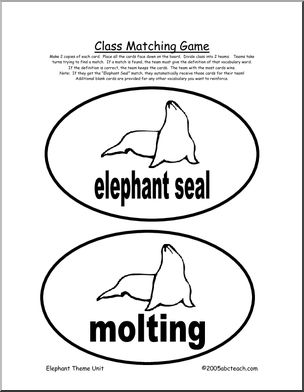 Memory Game: Elephant Seals – Abcteach