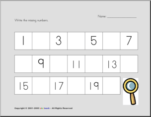 Missing Number 3 Counting – Abcteach