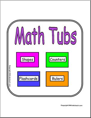 Sign: Math Tubs – Abcteach