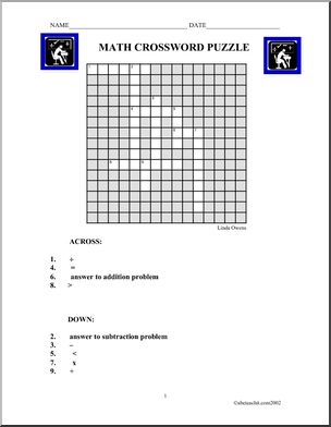 Crossword: Math Vocabulary (easy) – Abcteach