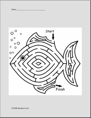 Maze: Fish (easy) – Abcteach