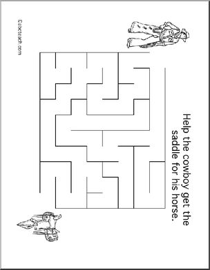 Maze: Cowboy 1 (easier) – Abcteach