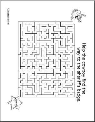 Maze: Cowboy 4 (harder) – Abcteach