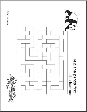Maze: Panda (easy) – Abcteach