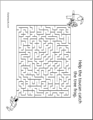 Maze: Rain Forest Animals 4 (harder) – Abcteach